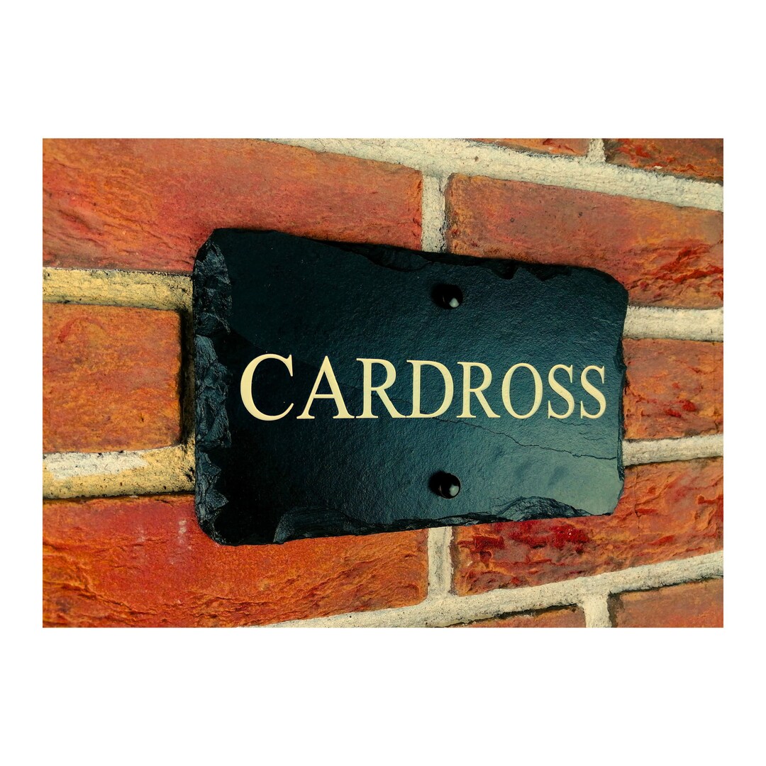 Rustic Handmade Deep Engraved Natural Slate | House Sign Plaque Door ...