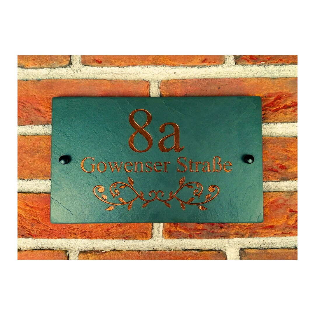 Rustic Natural Slate House Sign Plaque Door Number Street Name ...