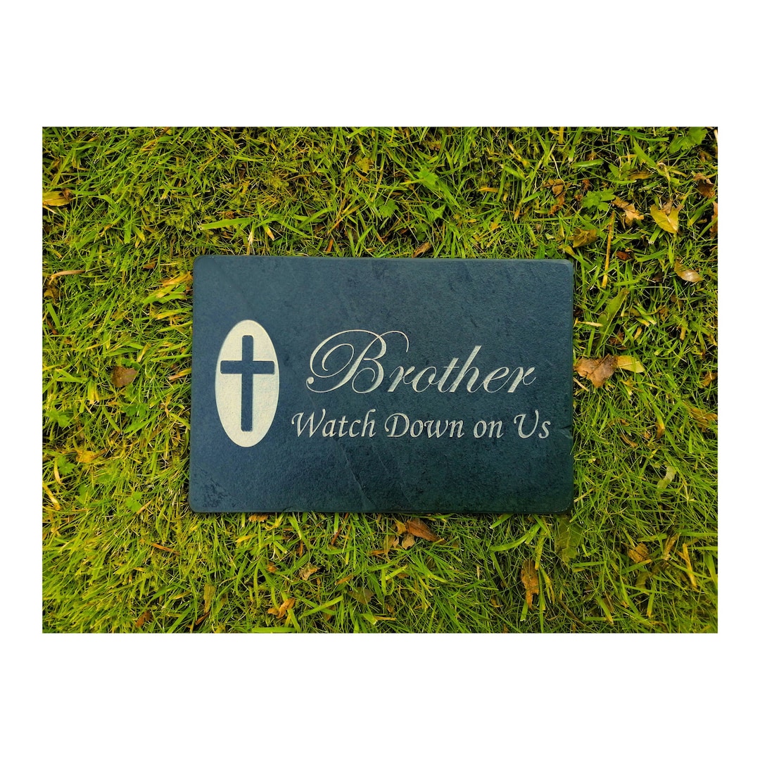 Grave Marker Memorial Plaque | Engraved Natural Slate | Custom ...