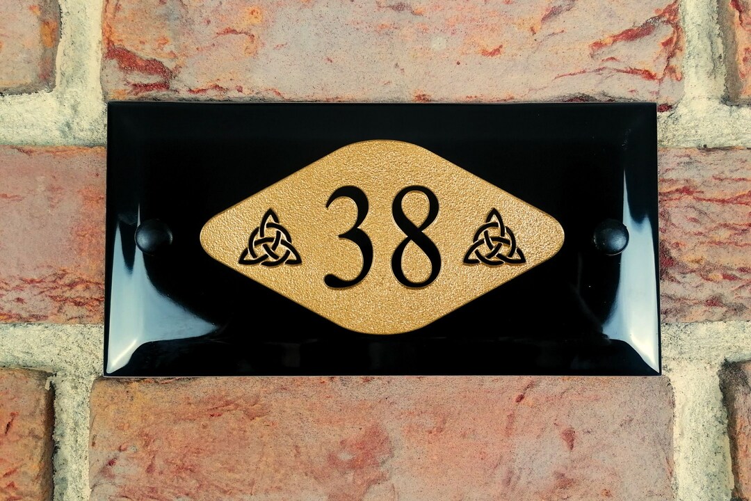 Engraved Black Ceramic Wall Tile | Address Sign Irish Handmade Door ...