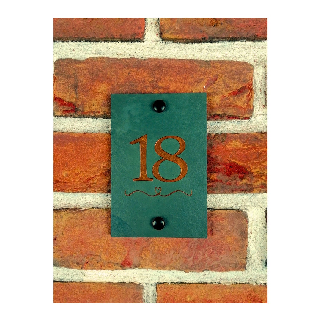 Handmade Deep Engraved Rustic Natural Slate House Sign Plaque Door ...