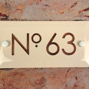 Engraved Cream Ceramic Wall Tile | Address Sign Irish Handmade Door ...