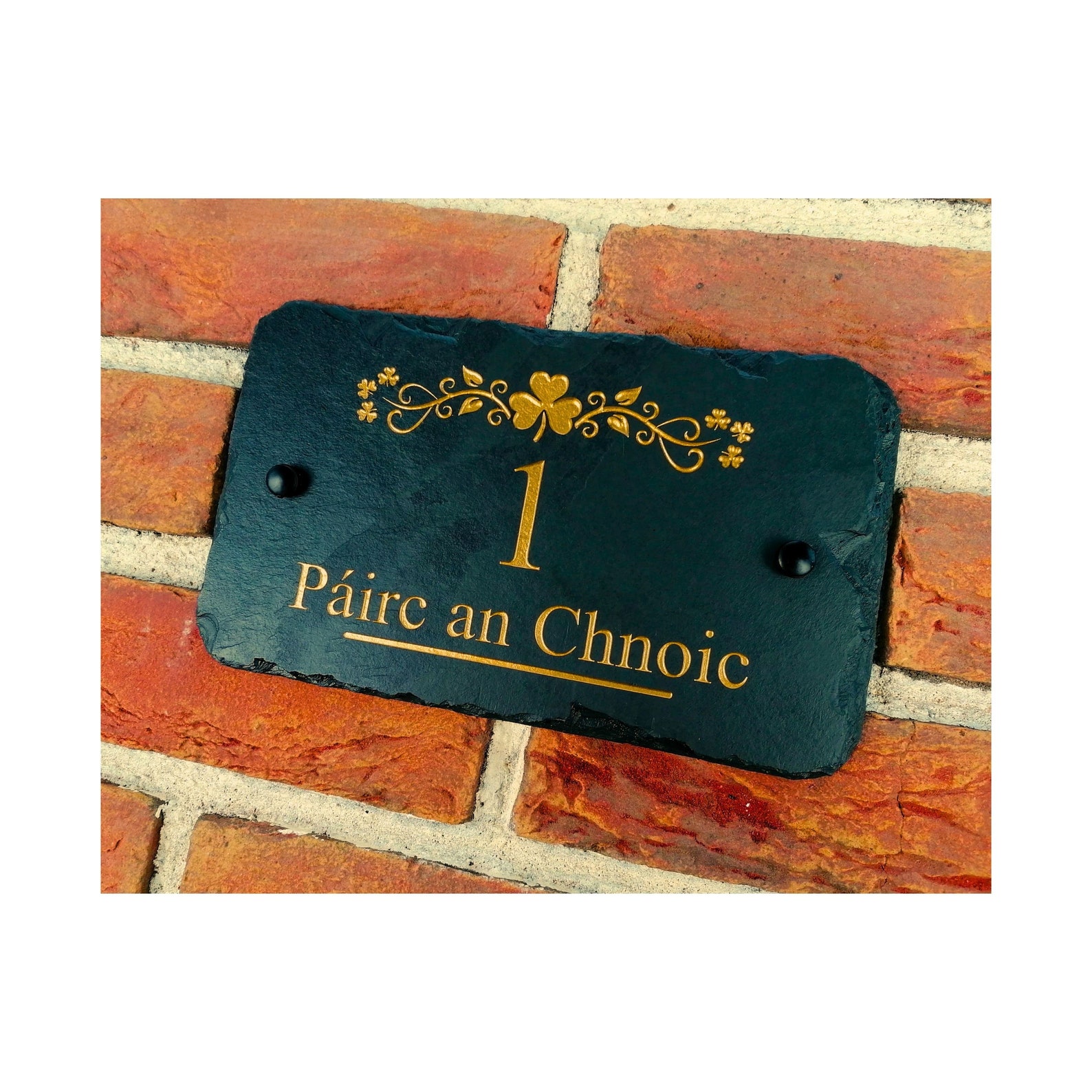 Rustic Natural Slate House Sign Plaque Door Number Street Name ...