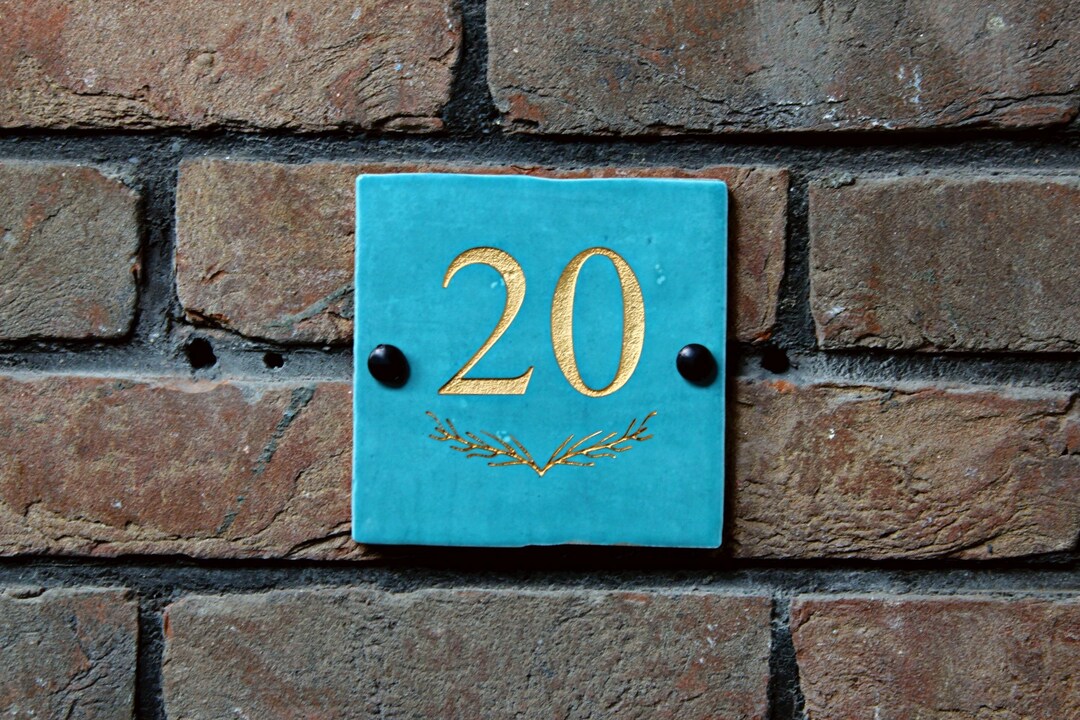Engraved Ceramic Wall Tile House Address Sign 130mm X 130mm Irish ...