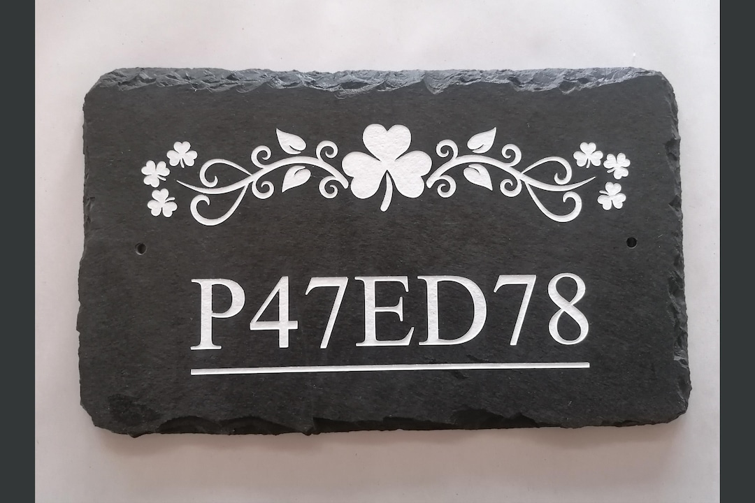 Rustic Natural Slate House Sign Plaque Door Number Street Name ...