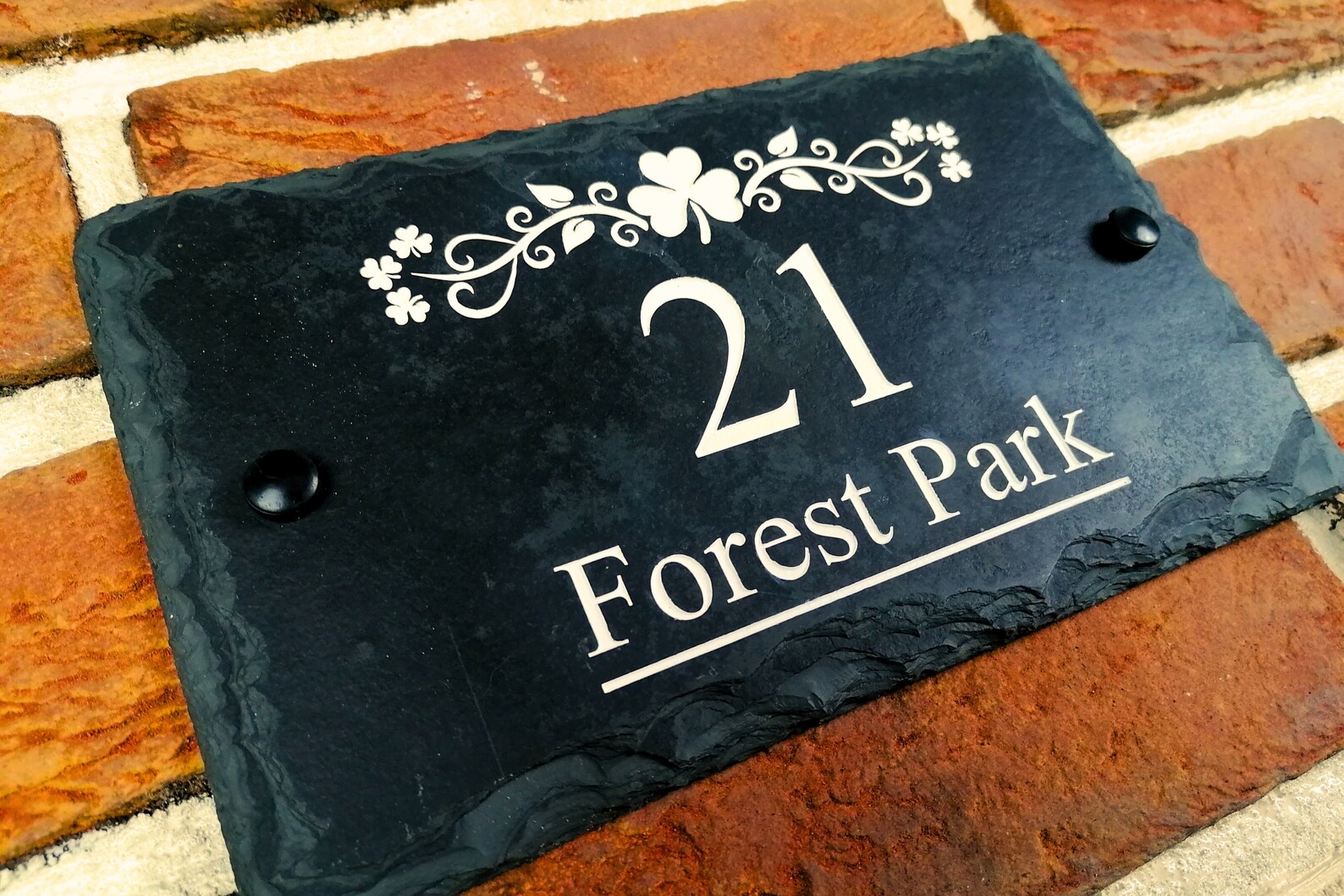 Rustic Natural Slate House Sign Plaque Door Number Street Name ...