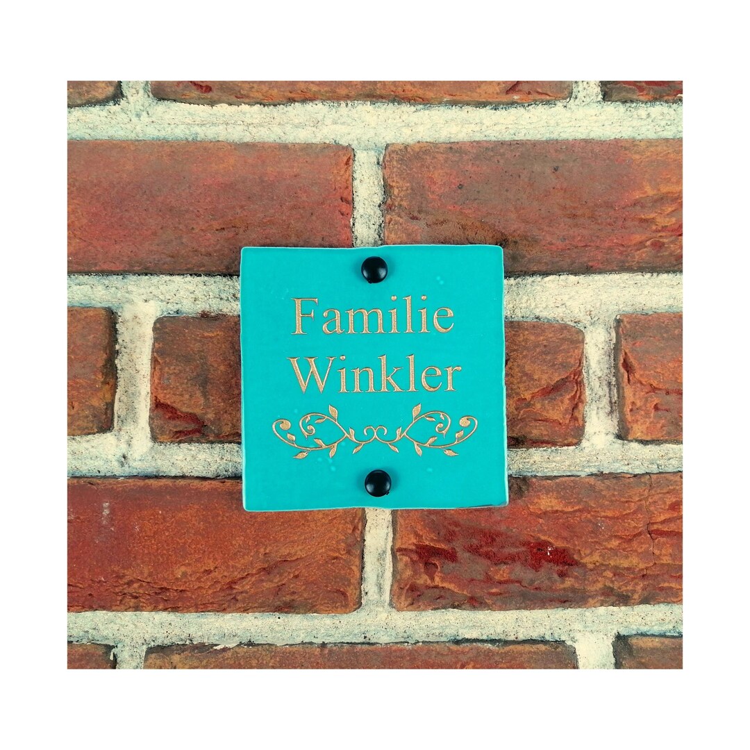 Engraved Ceramic Wall Tile Address Sign Irish Handmade Square Door ...