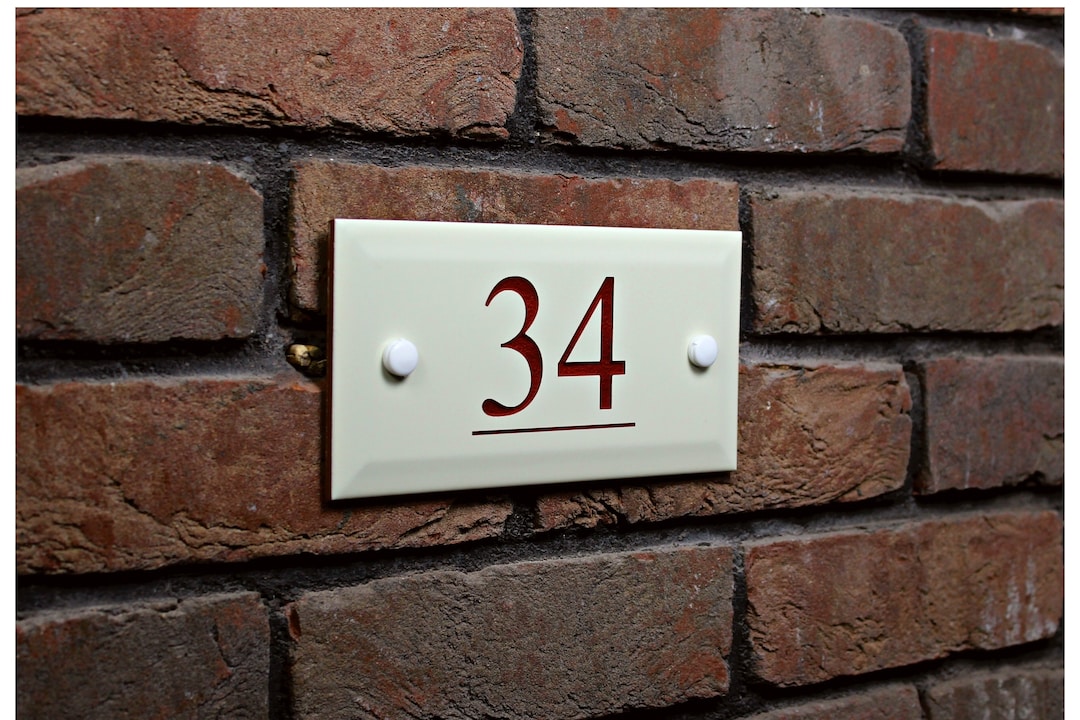 Engraved Ceramic Wall Tile House Address Sign 200mm X 100mm - Irish ...