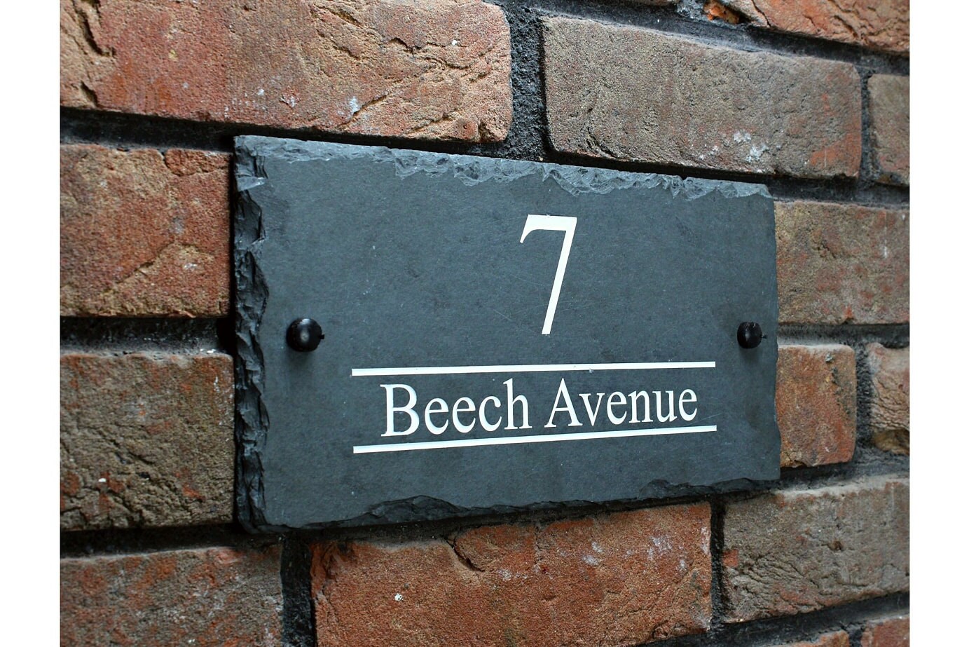 Rustic Natural Slate House Sign Plaque Door Number Street Name | Etsy