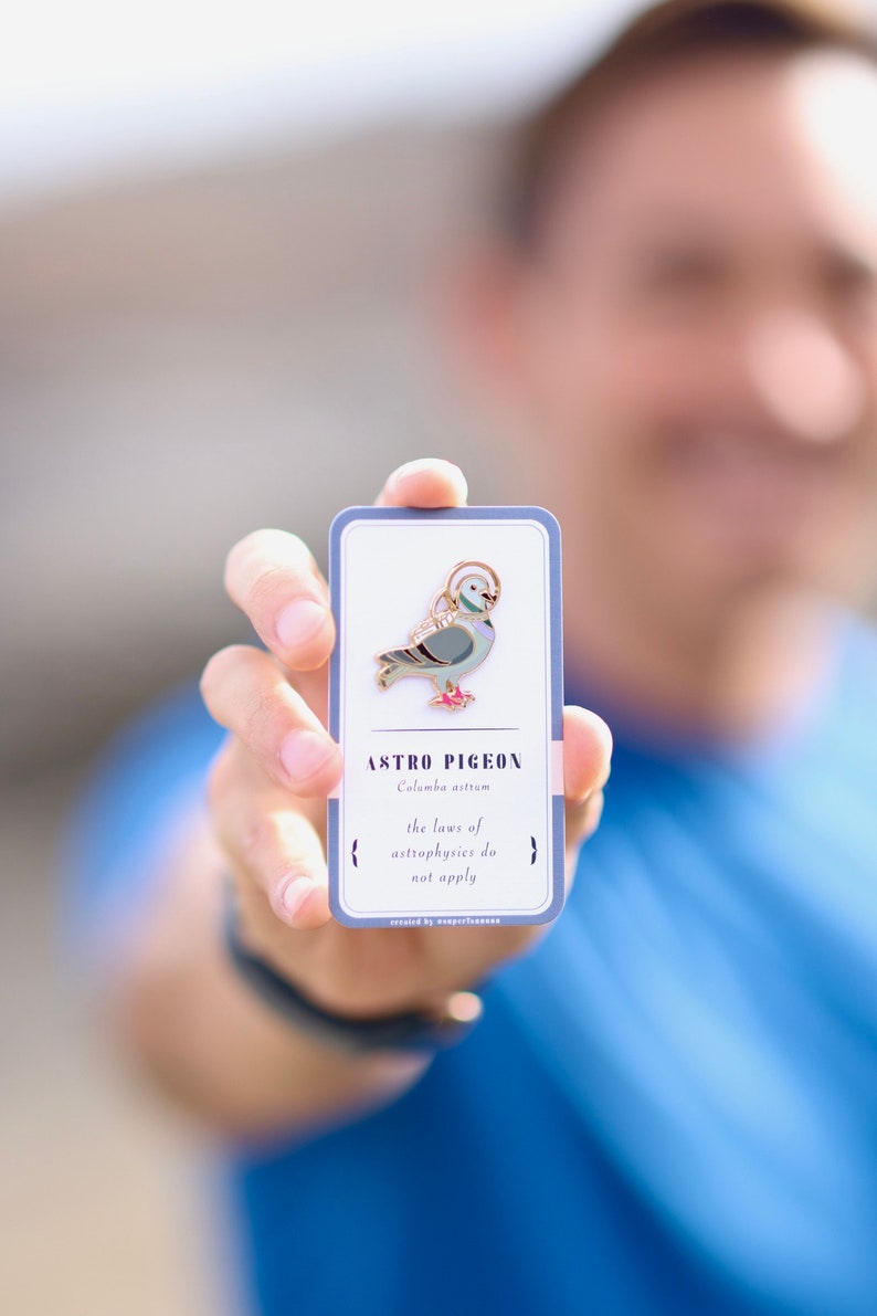 Astro Pigeon Enamel Pin - Etsy