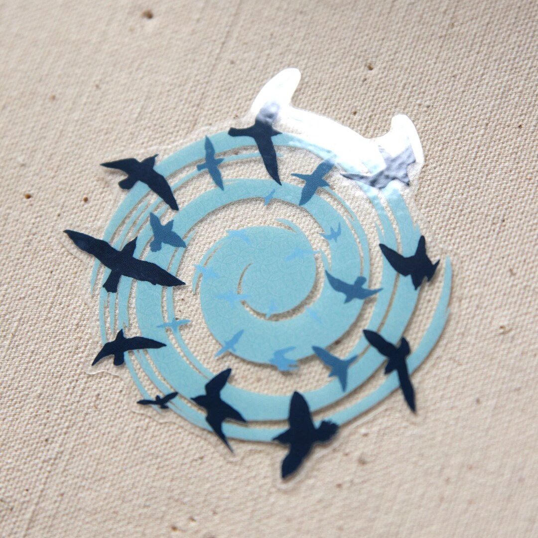 Swirl Flock Sticker - Etsy