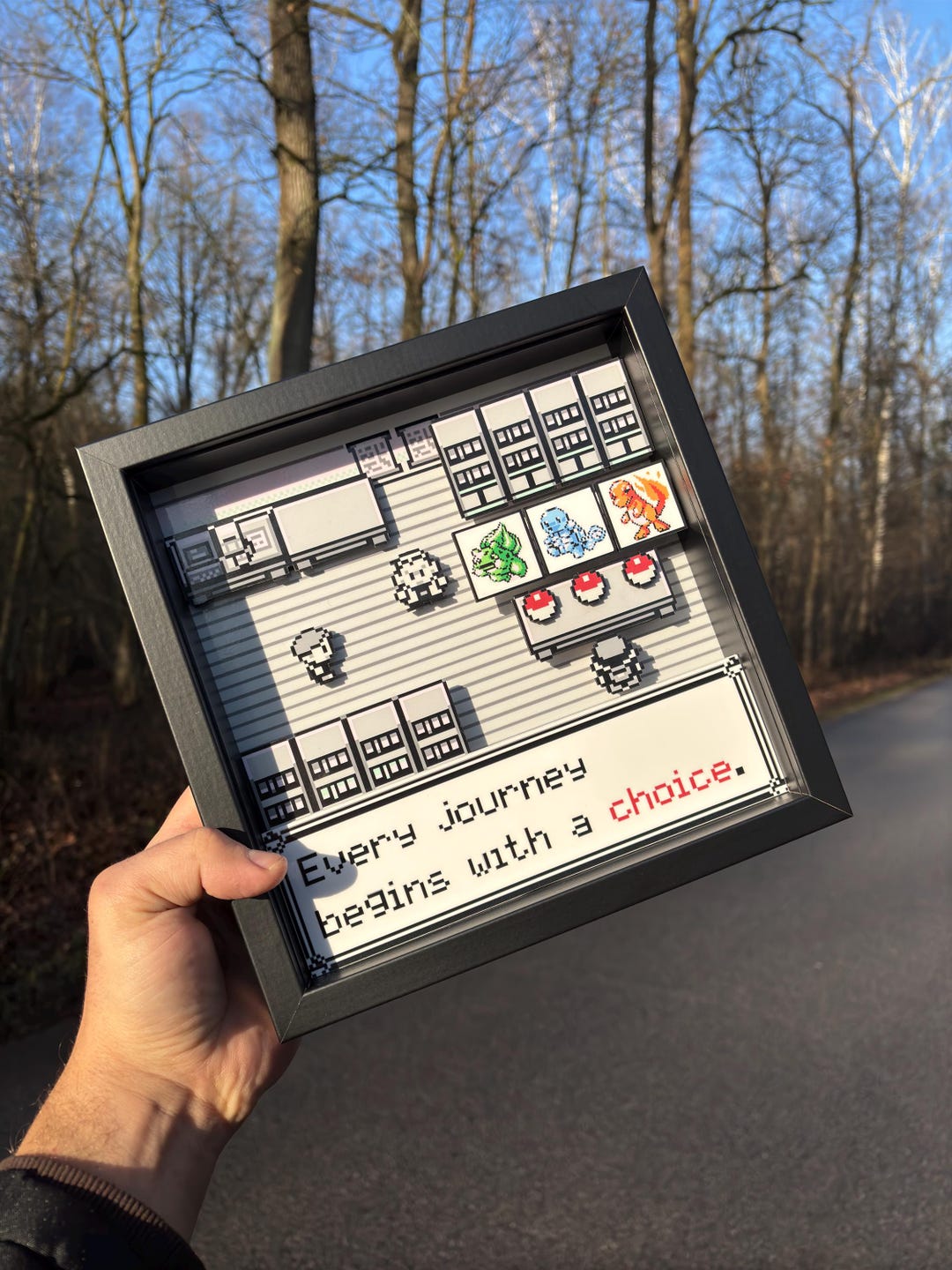 Ręcznie Wykonana 3D Gra Pokemon Shadow Box Diorama – Premium Pixel Art Display Z Wysokiej ...