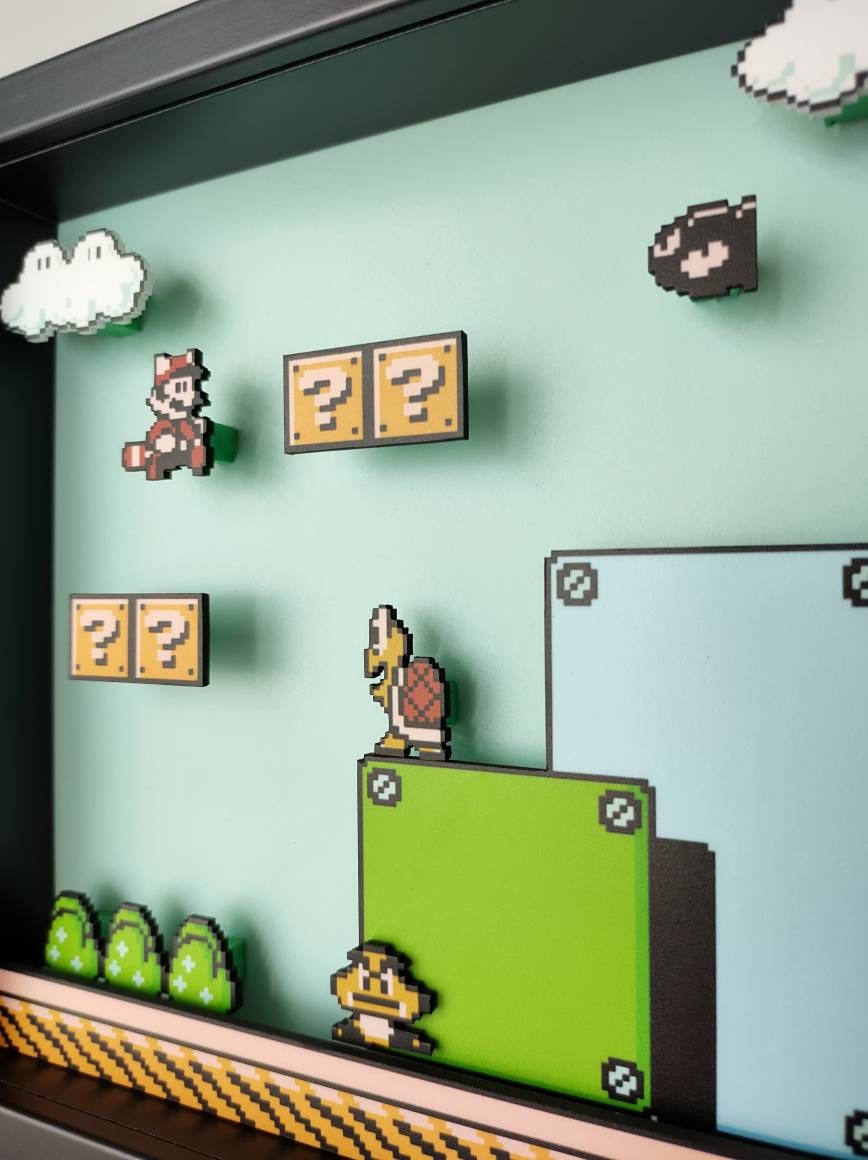 Super Mario 3 3D Model of the Legendary Game Diobox Diorama - Etsy UK