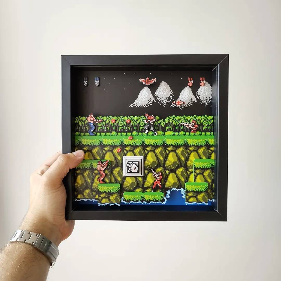 Contra Stage 1 Diorama Shadow Box in Black Frame Best Gift - Etsy
