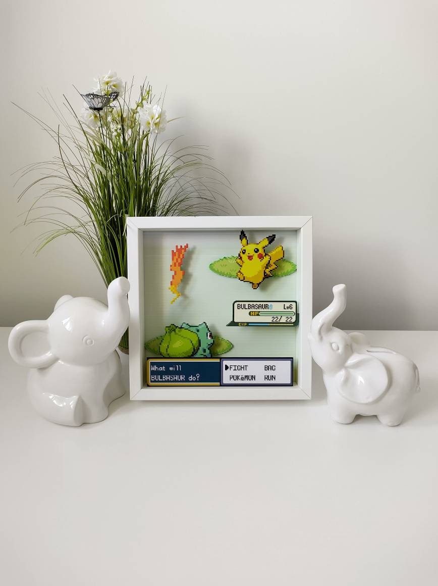 Pokemon Pikachu Vs Bulbasaur 3D Model of the Legendary Game - Etsy