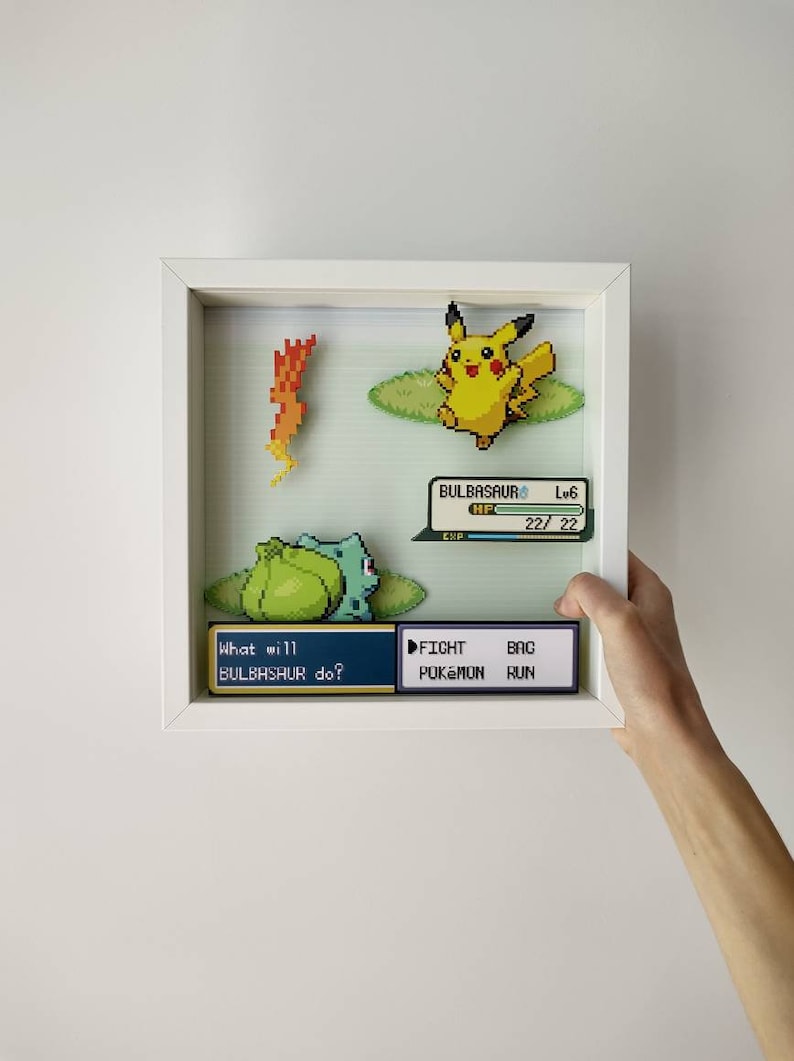 Pokemon Pikachu Vs Bulbasaur 3D Model of the Legendary Game - Etsy