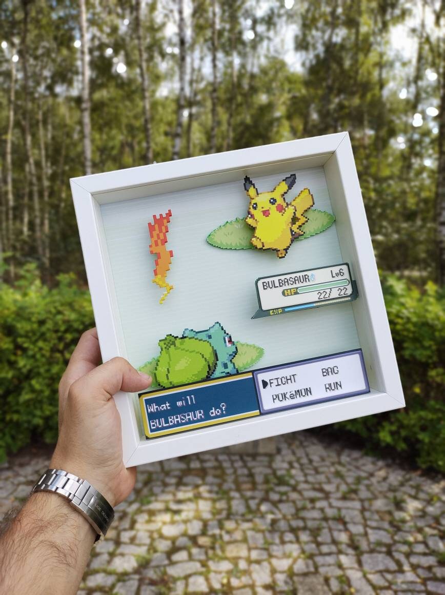 Pokemon Pikachu Vs Bulbasaur 3D Model of the Legendary Game - Etsy