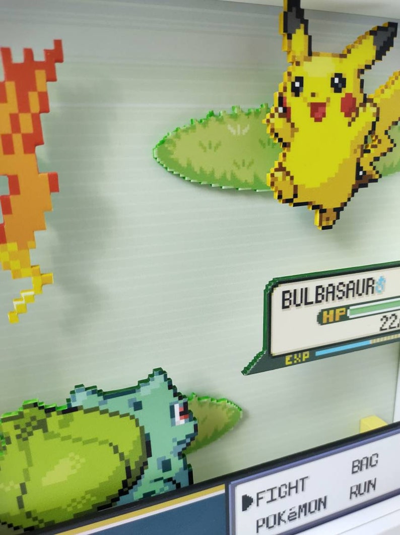 Pokemon Pikachu Vs Bulbasaur 3D Model of the Legendary Game - Etsy