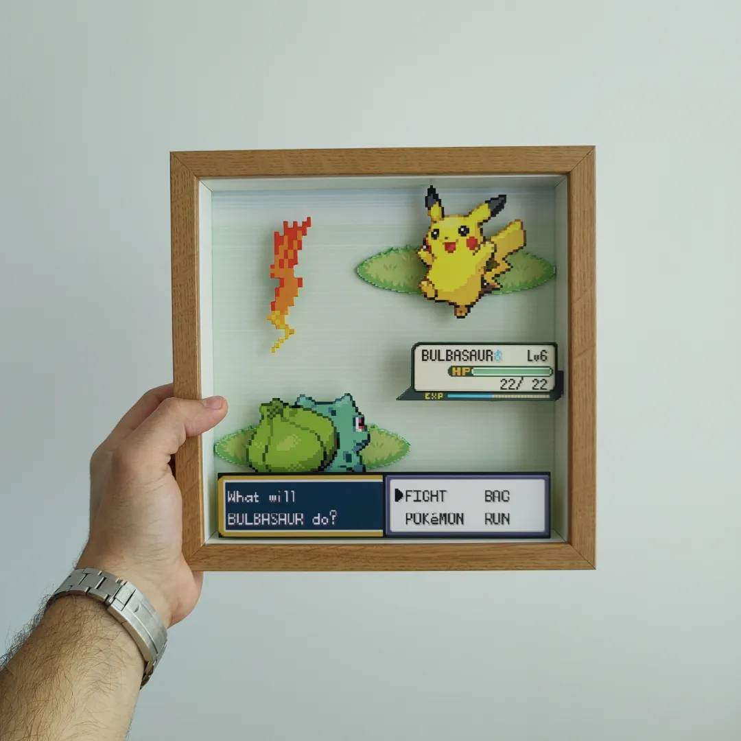 Pokemon Pikachu Vs Bulbasaur 3D Model of the Legendary Game - Etsy