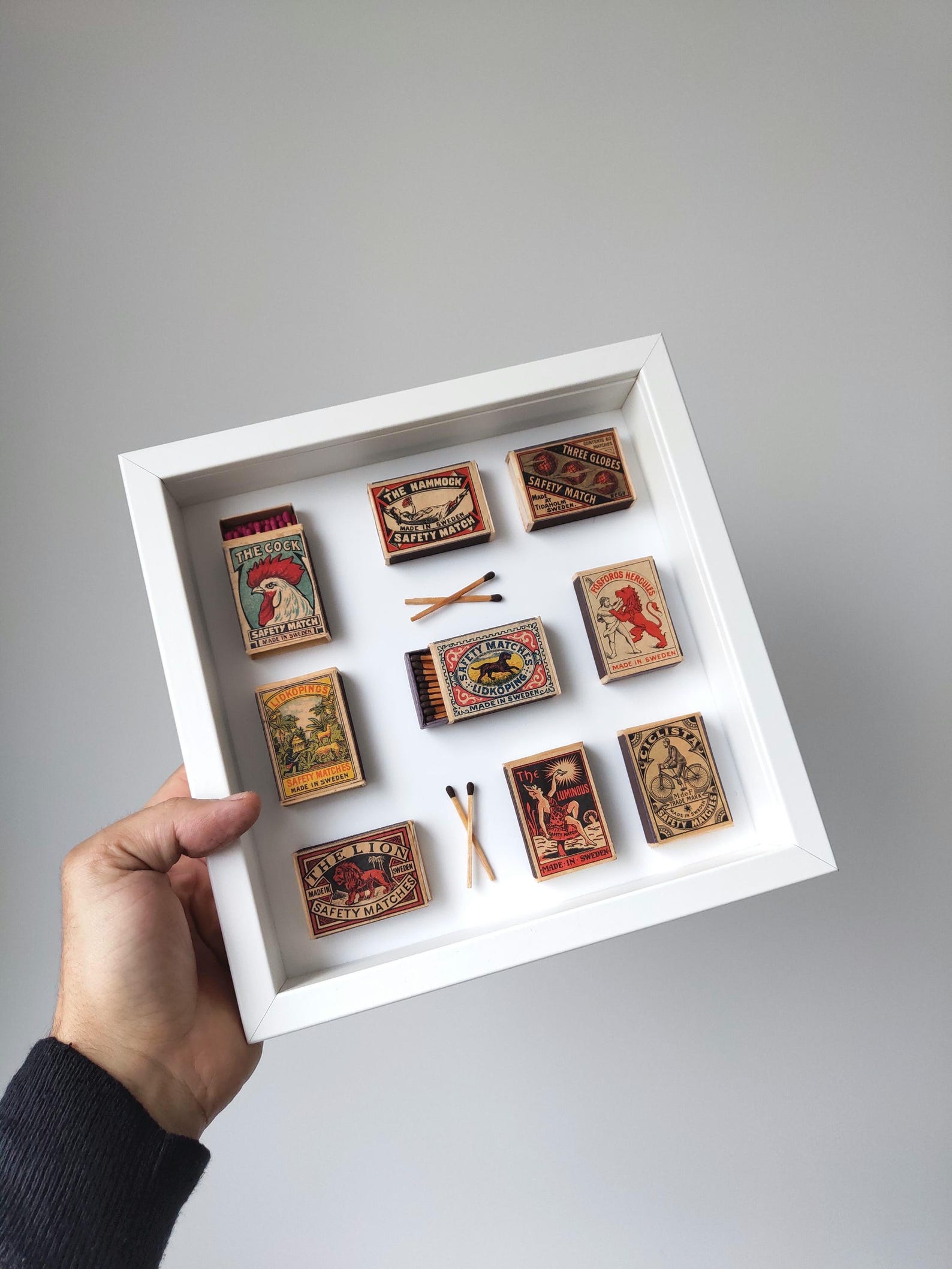 Vintage Matchbook Shadow Box Decorative Matchbook Display Frame for ...