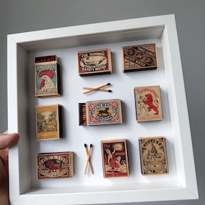 Vintage Matchbook Shadow Box Decorative Matchbook Display Frame for ...