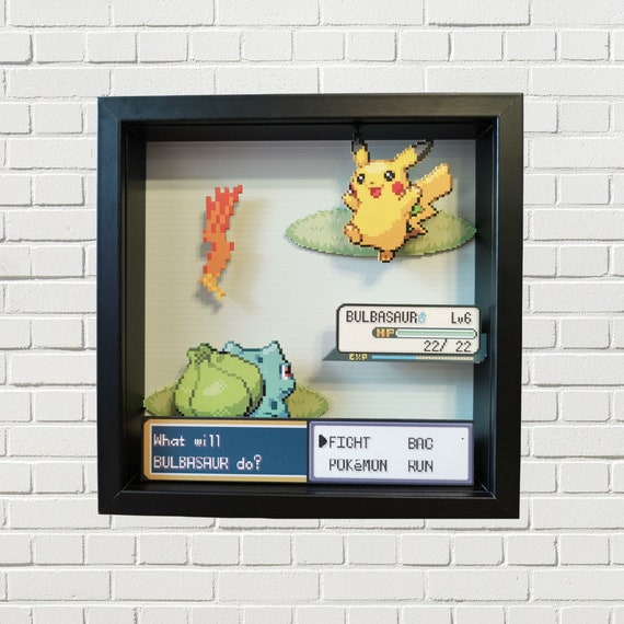 Pokemon Pikachu Vs Bulbasaur 3D Model of the Legendary Game | Etsy