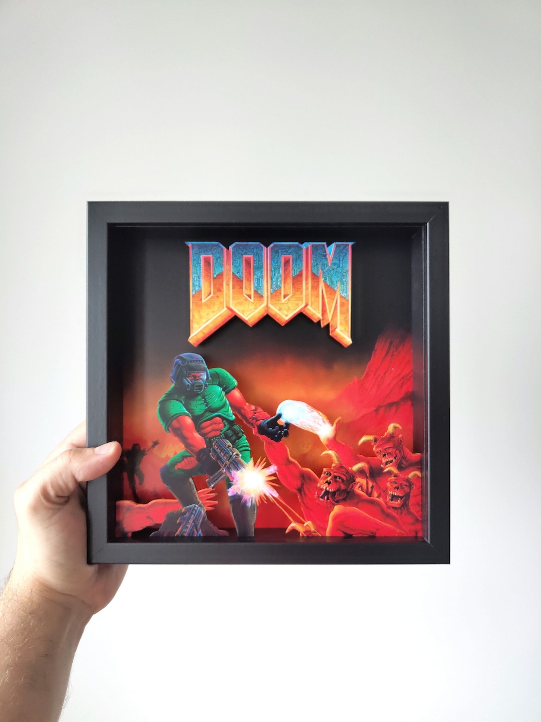 Doom 3D Diorama Shadowbox Unique Gamer Art and Wall Decor Perfect Gift ...