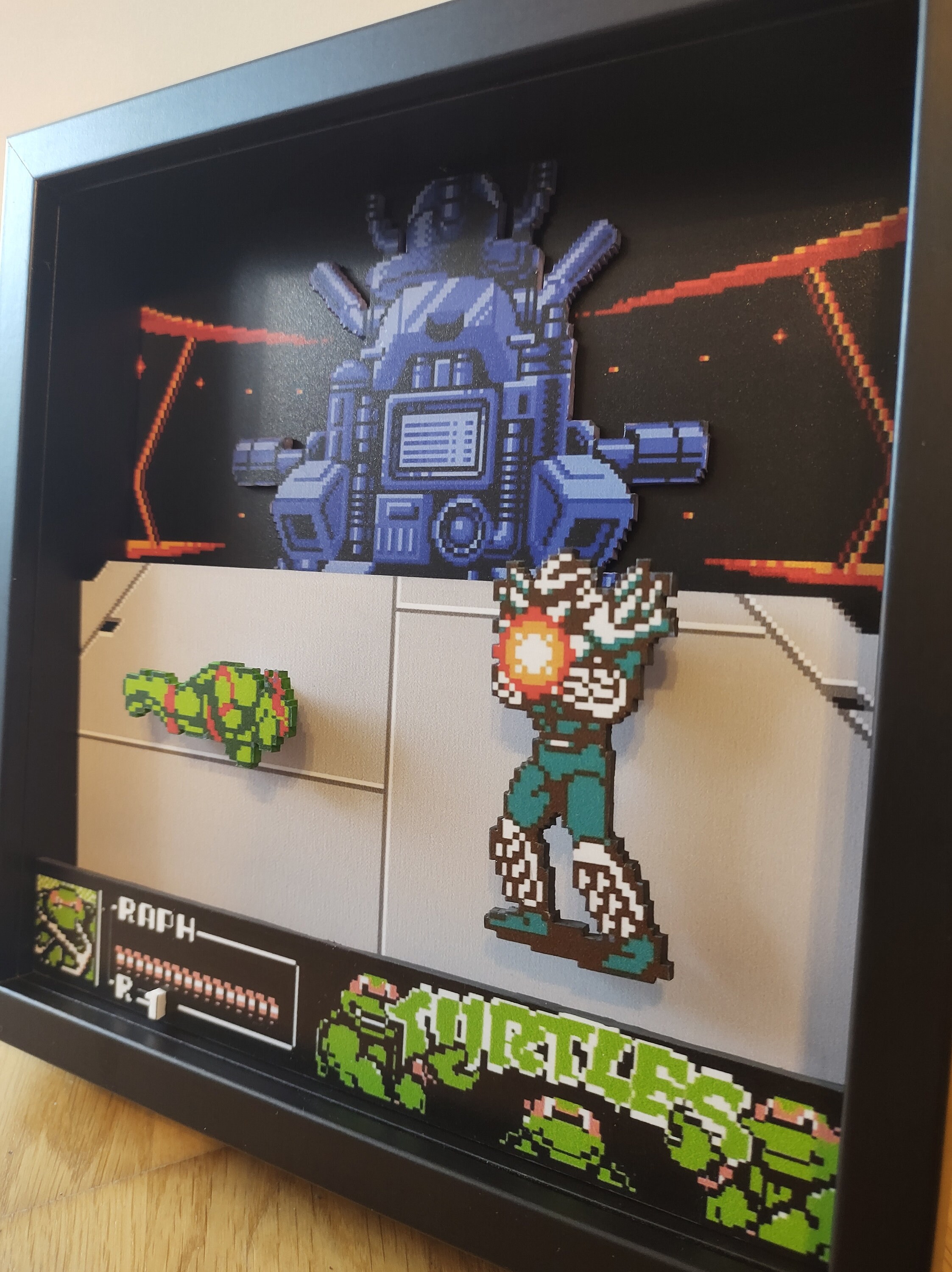 TMNT NES Diorama Shadow Box in Black Frame Best Gift Idea 2024 Wall ...
