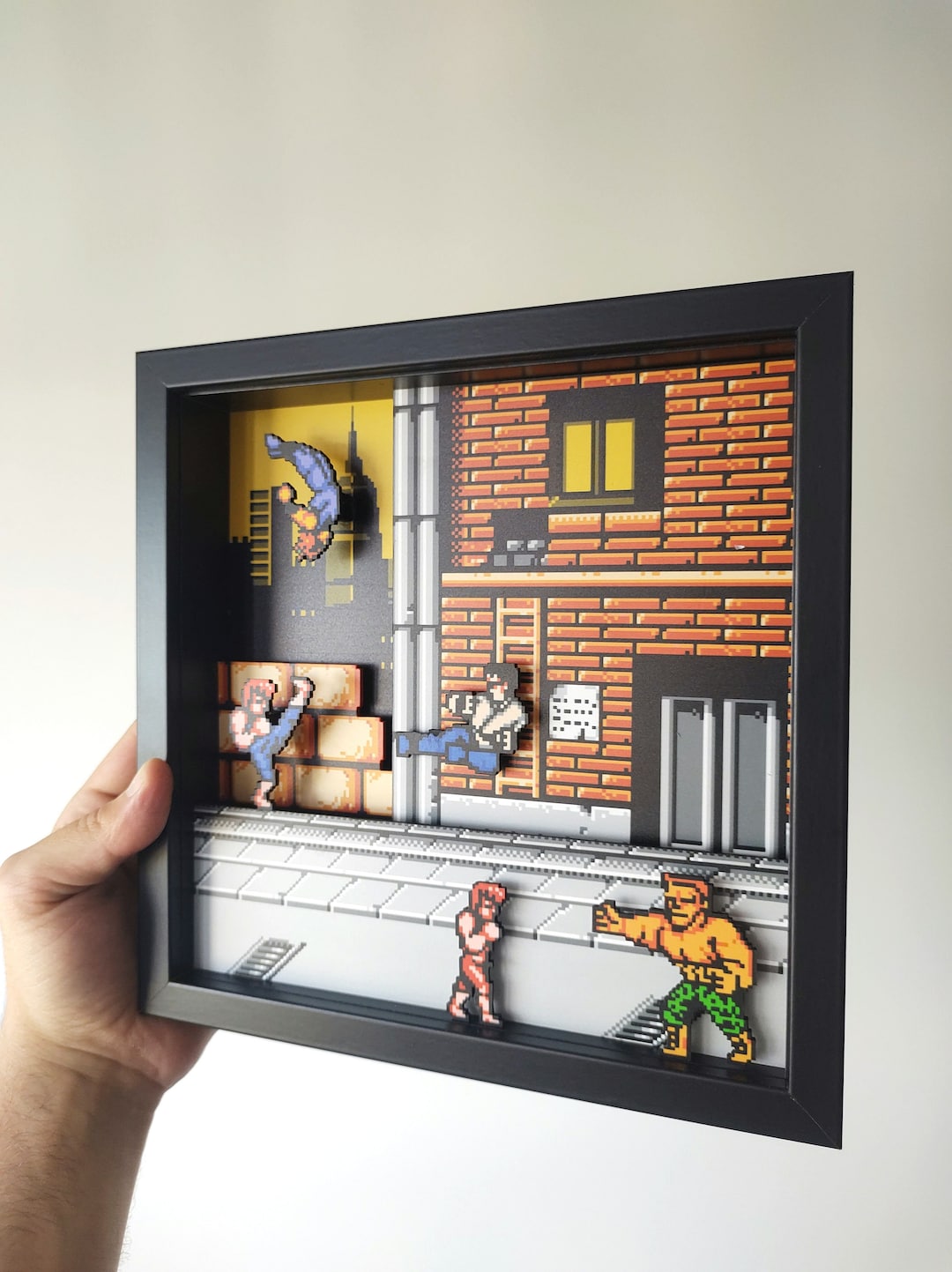 Double Dragon NES 3D Shadowbox Diorama - Retro Gaming Wall Art - Unique ...