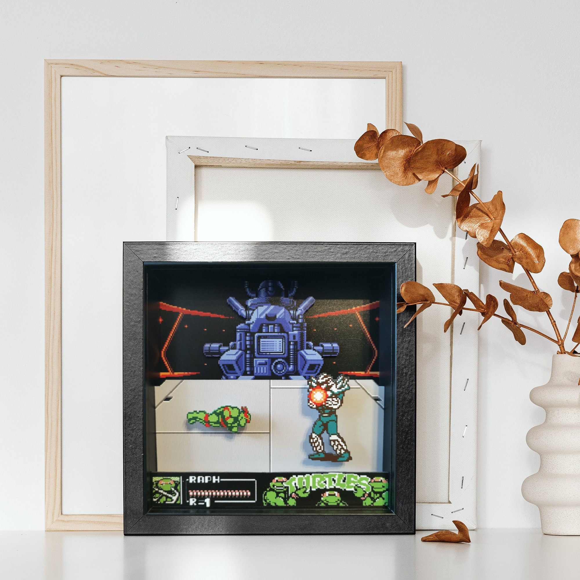 TMNT NES Diorama Shadow Box in Black Frame Best Gift Idea 2023 - Etsy
