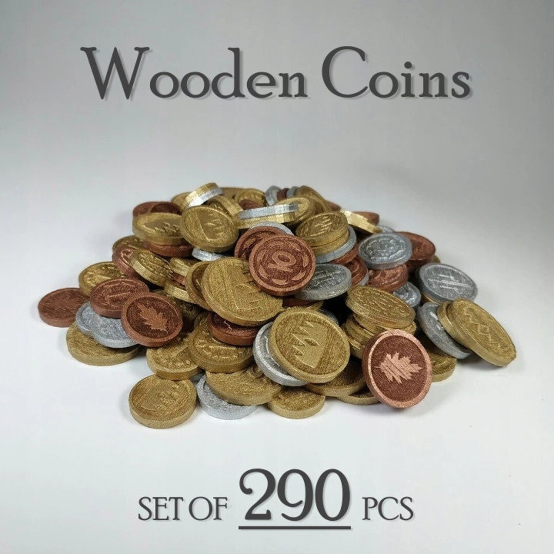 RPG Wooden Coins Wooden Tokens for Rpg Games Dnd Warhammer 290pcs Rpg ...