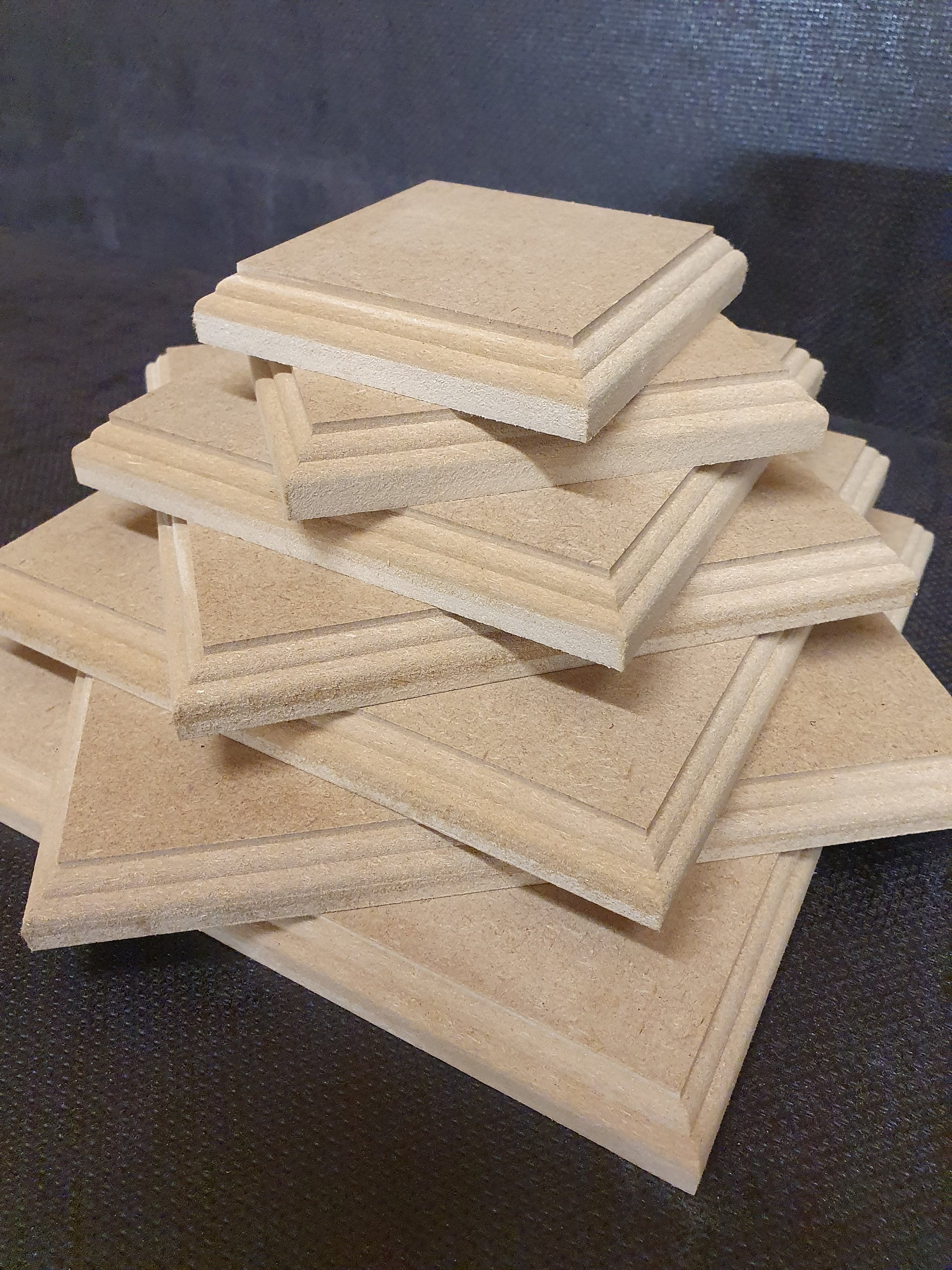 Wooden Plaques Templates Plinth Squares Signs Trophy Display Stand 18mm ...