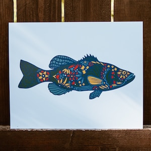 Scandinavian Fish Art Print – Nordic Folk Art, Lake House Decor - Etsy
