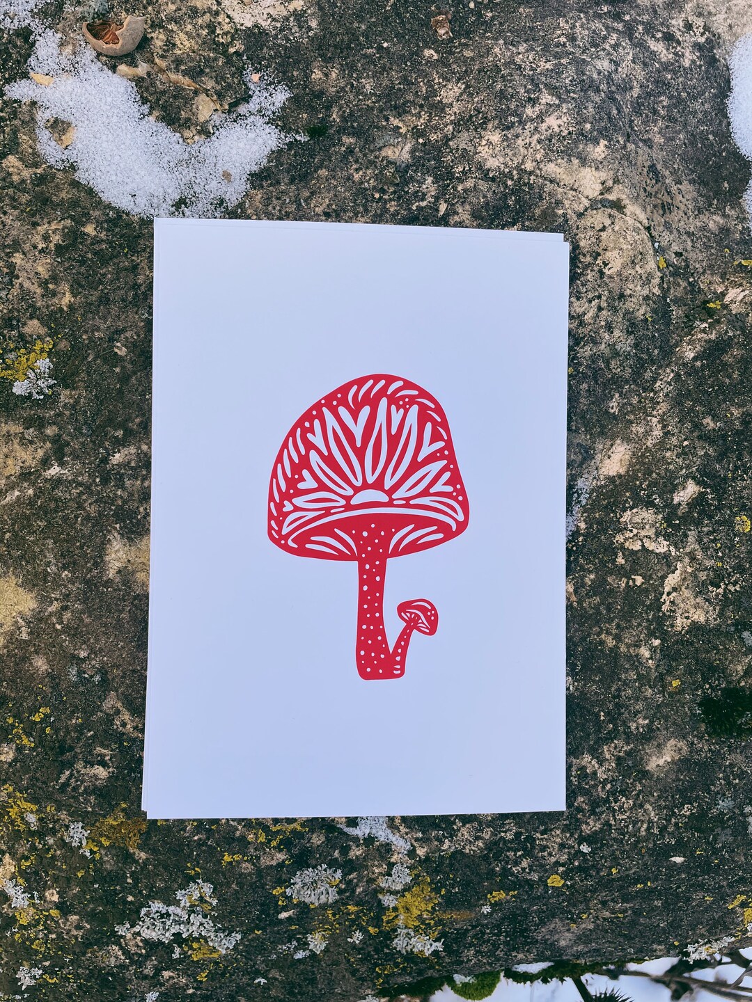 Red Mushroom Art Print - Etsy