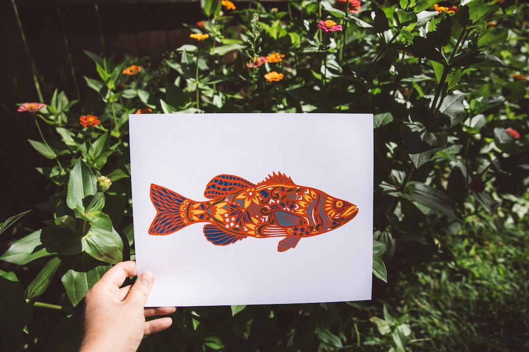Scandinavian Fish Art Print – Nordic Folk Art, Lake House Decor - Etsy