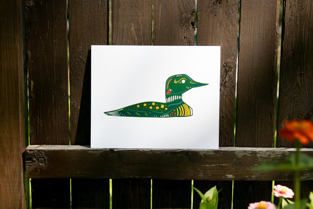 Loon Wall Art - Cabin Core Decor -print-cabin Art - Loons - Maine Loon ...