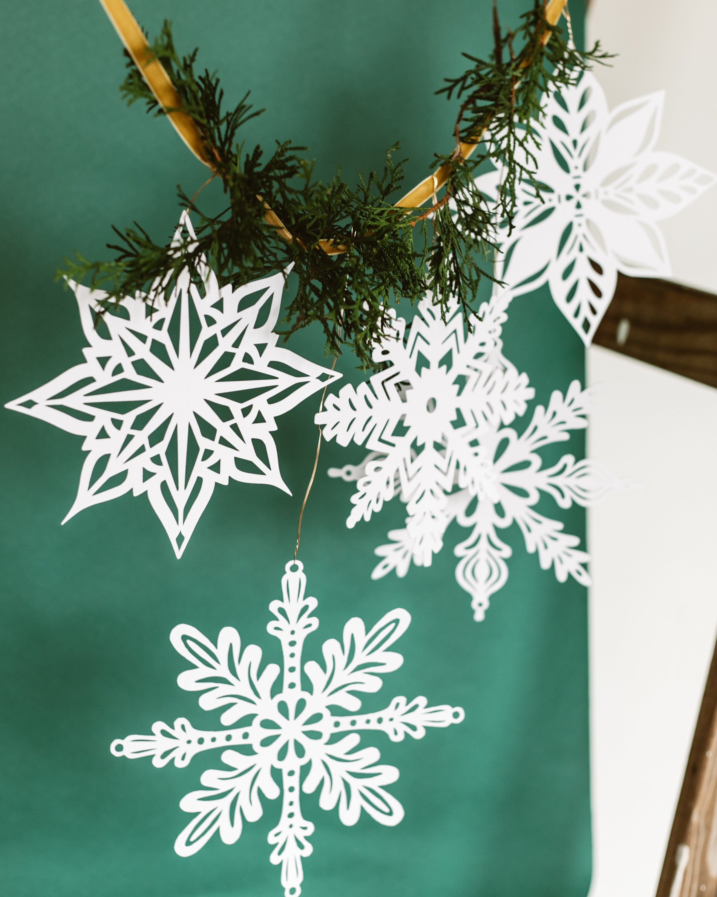 Homemade Christmas Paper Snowflake Ornaments