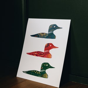 Nordic Loon Art Print: Hand-drawn Cabin Decor - Etsy