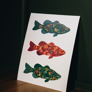 Nordic Bass Fish Print Cabin Decor - Etsy