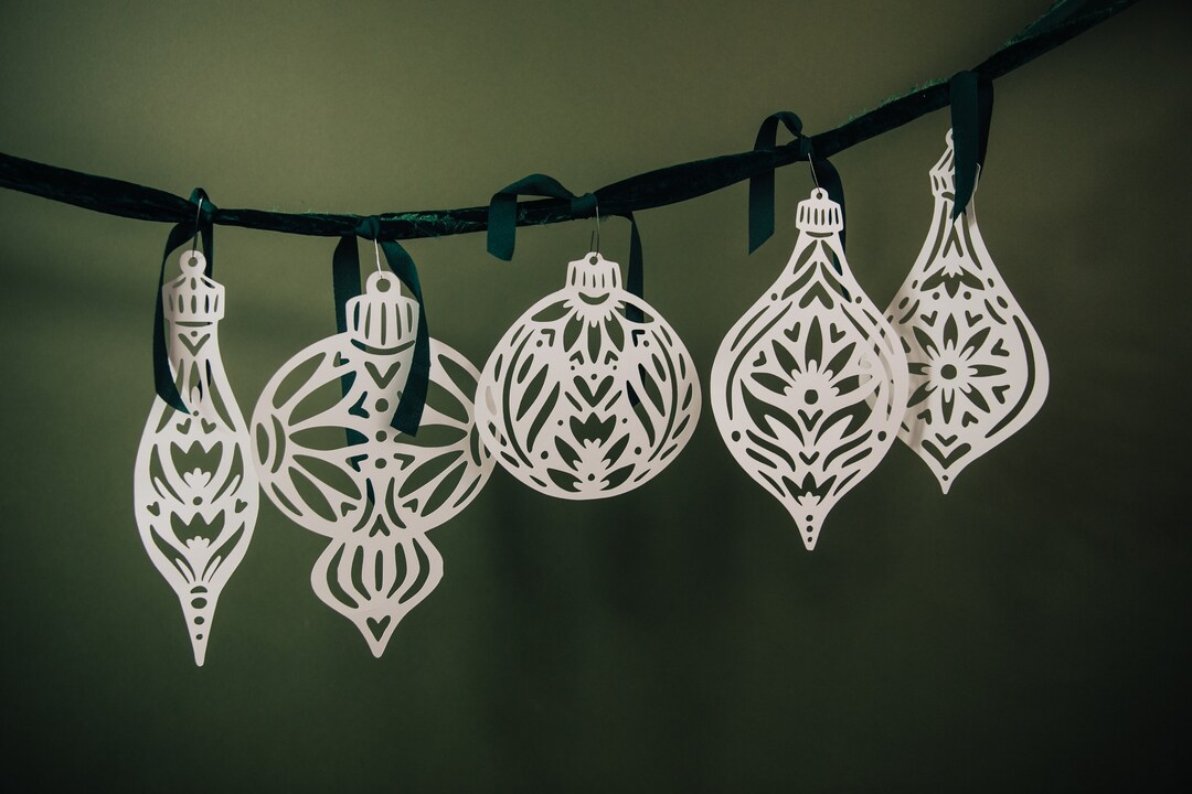 Nordic Paper Ornaments - Large - Holiday Decor - Paper Garland - Paper ...