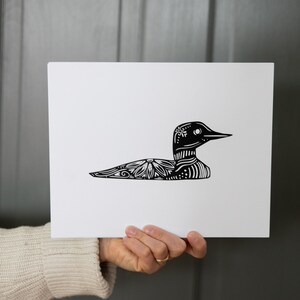 Loon Wall Art - Cabin Core Decor -print-cabin Art - Loons - Maine Loon ...