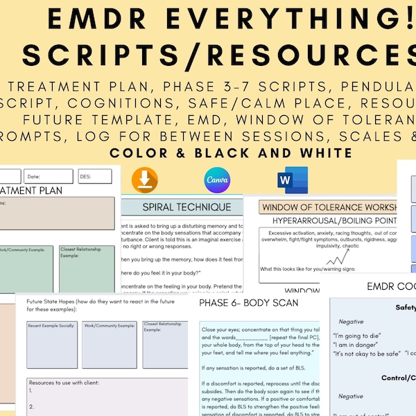 EMDR Therapy Worksheets Bundle - Etsy Canada