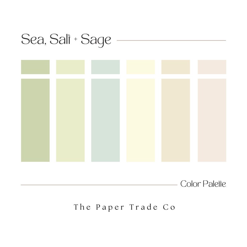 Sea Salt Color Palette - Etsy