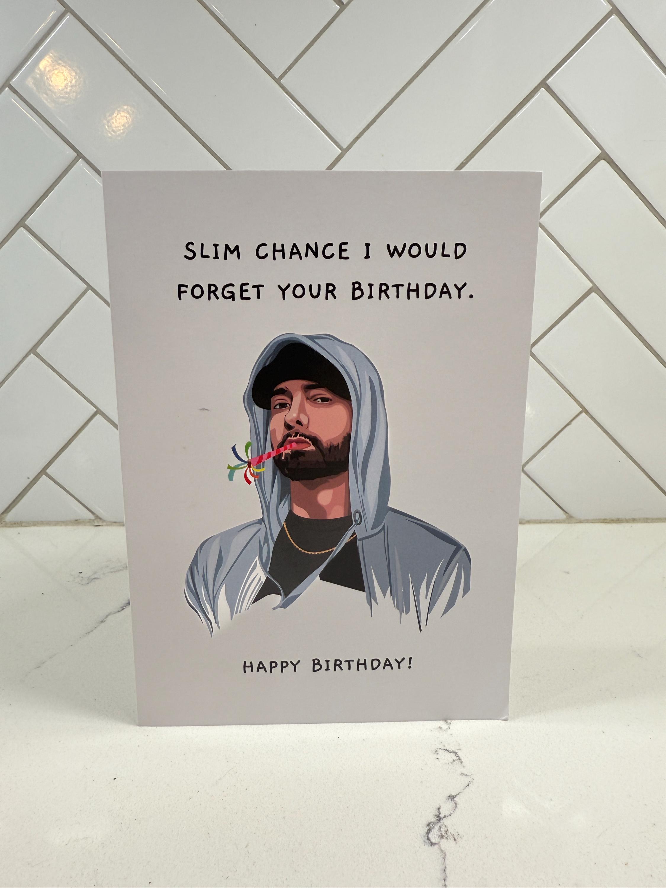 Funny Eminem Birthday Card: 90s Throwback - Slim Shady (printed or ...