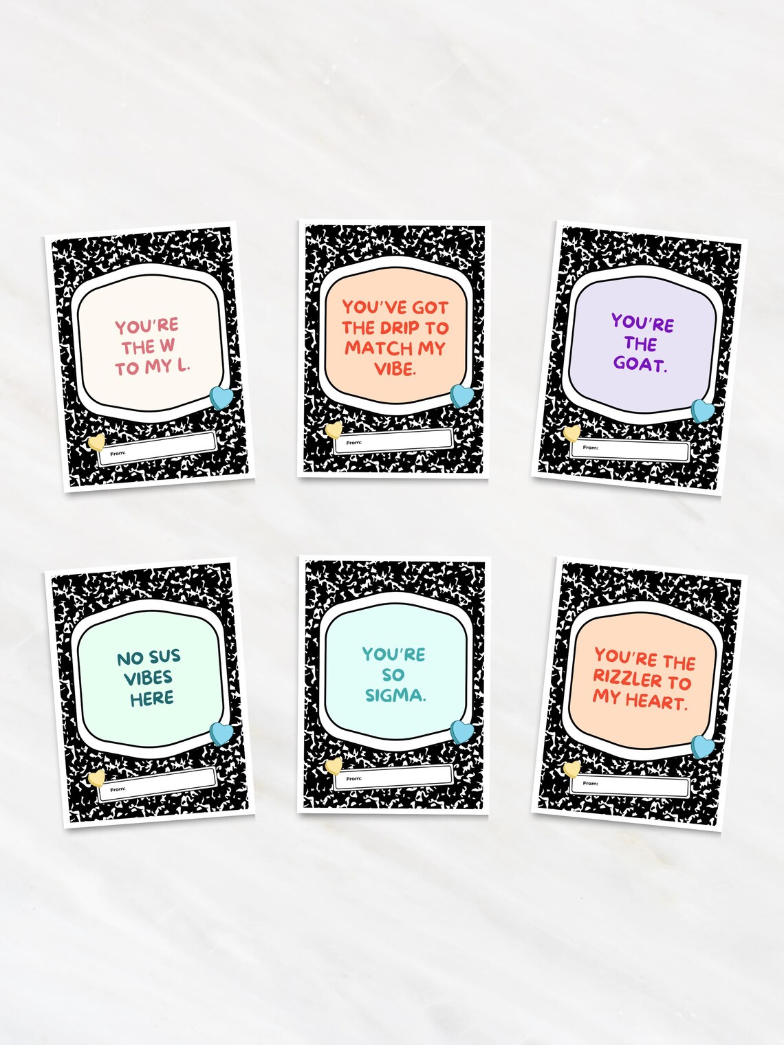 Funny Teen Slang Valentines, Printable, Gen Z, Gen Alpha Valentine's ...