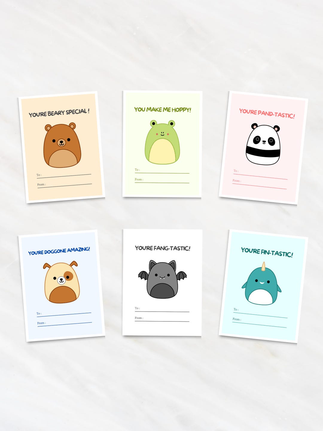 Printable Squishmallow Valentine Cards for Kids Class Valentine ...