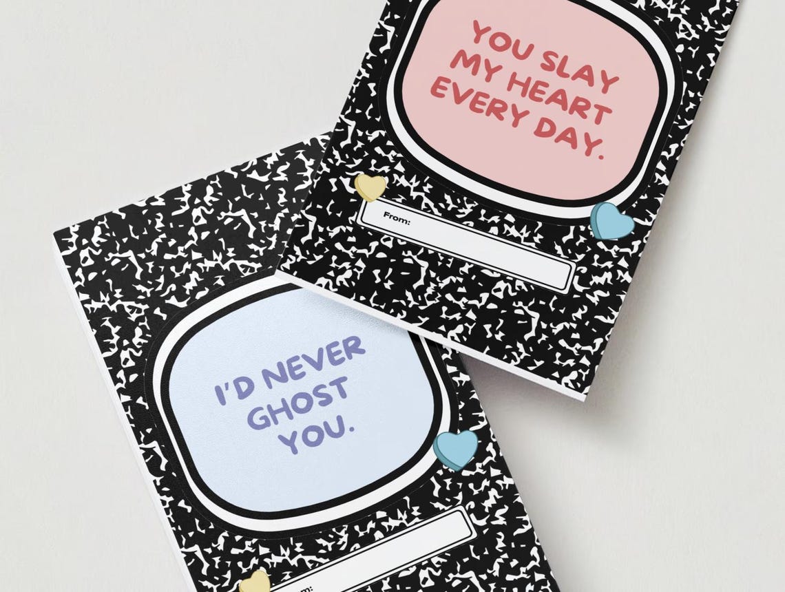 Funny Teen Slang Valentines, Printable, Gen Z, Gen Alpha Valentine's ...