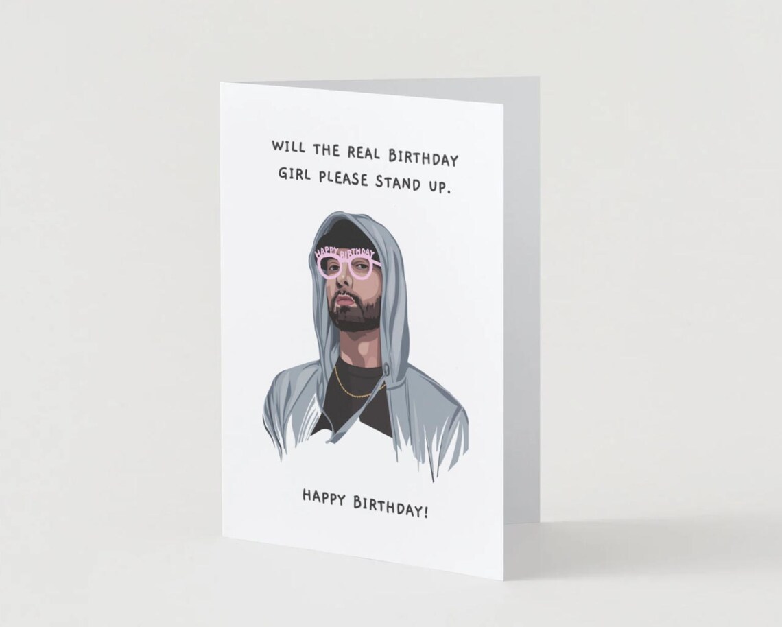 Funny Eminem Birthday Card - Printable Card - Slim Shady Real Birthday ...