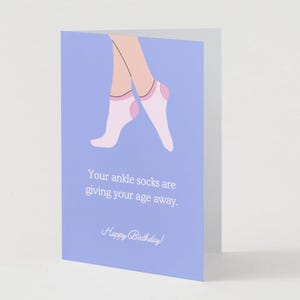 Funny Millennial Birthday Card - Printable Ankle Socks Birthday Card ...