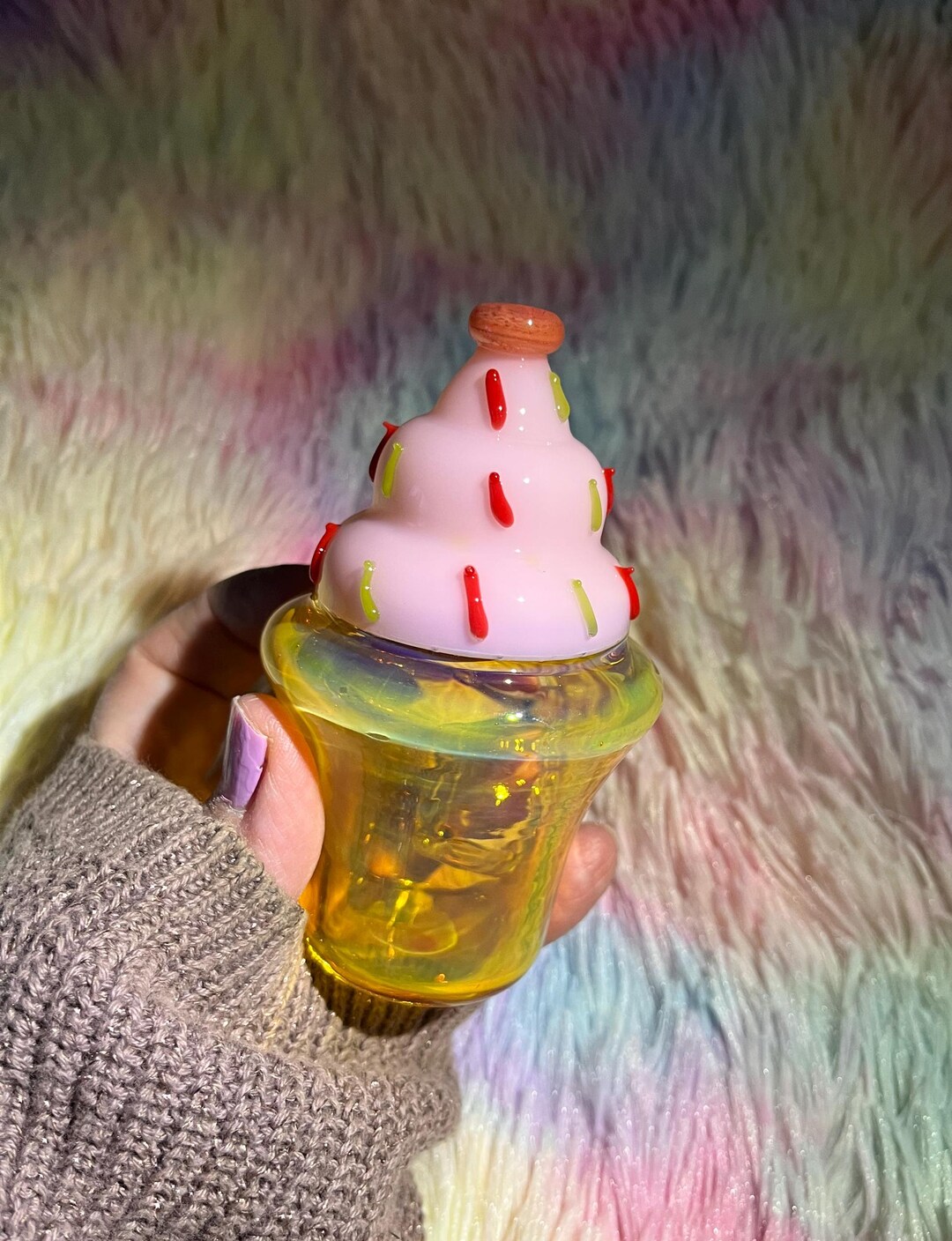 Pink Cup Cake Fumed Glass Pipe Color Changing Pipe - Etsy